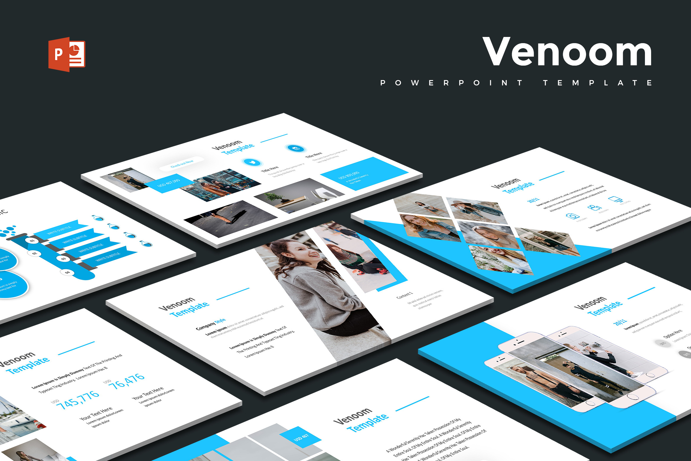 Venoom - Powerpoint Template, a Presentation Template by AQR Studio