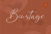 Bonstage Font + Abstract Shapes, a Script Font by BrandSemut