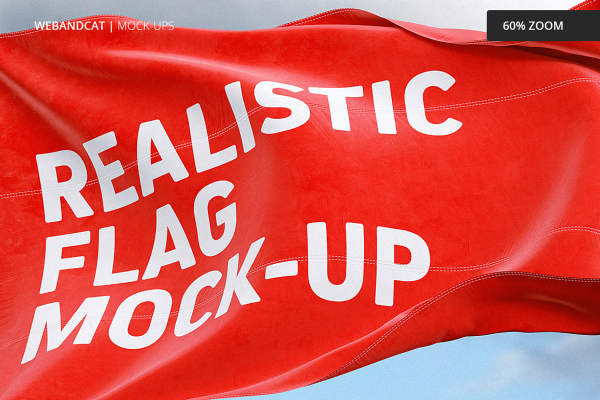 3D Flag Mock-Up, an Advertising Mockup by WebAndCat