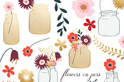 Flowers & Mason Jar Clipart Set | Illustrations ~ Creative Market
