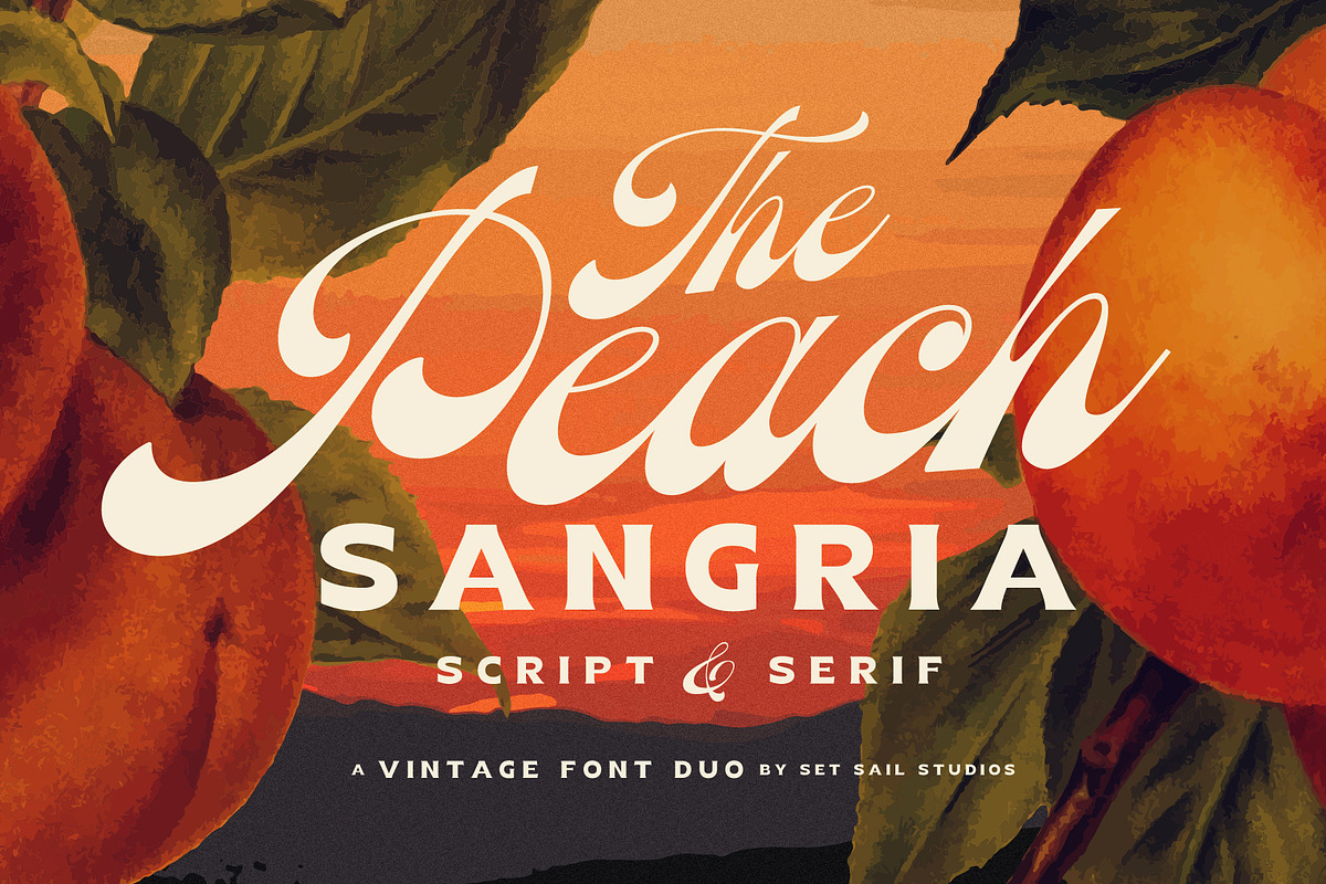 Peach Sangria Font Duo, a Script Font by Sam Parrett