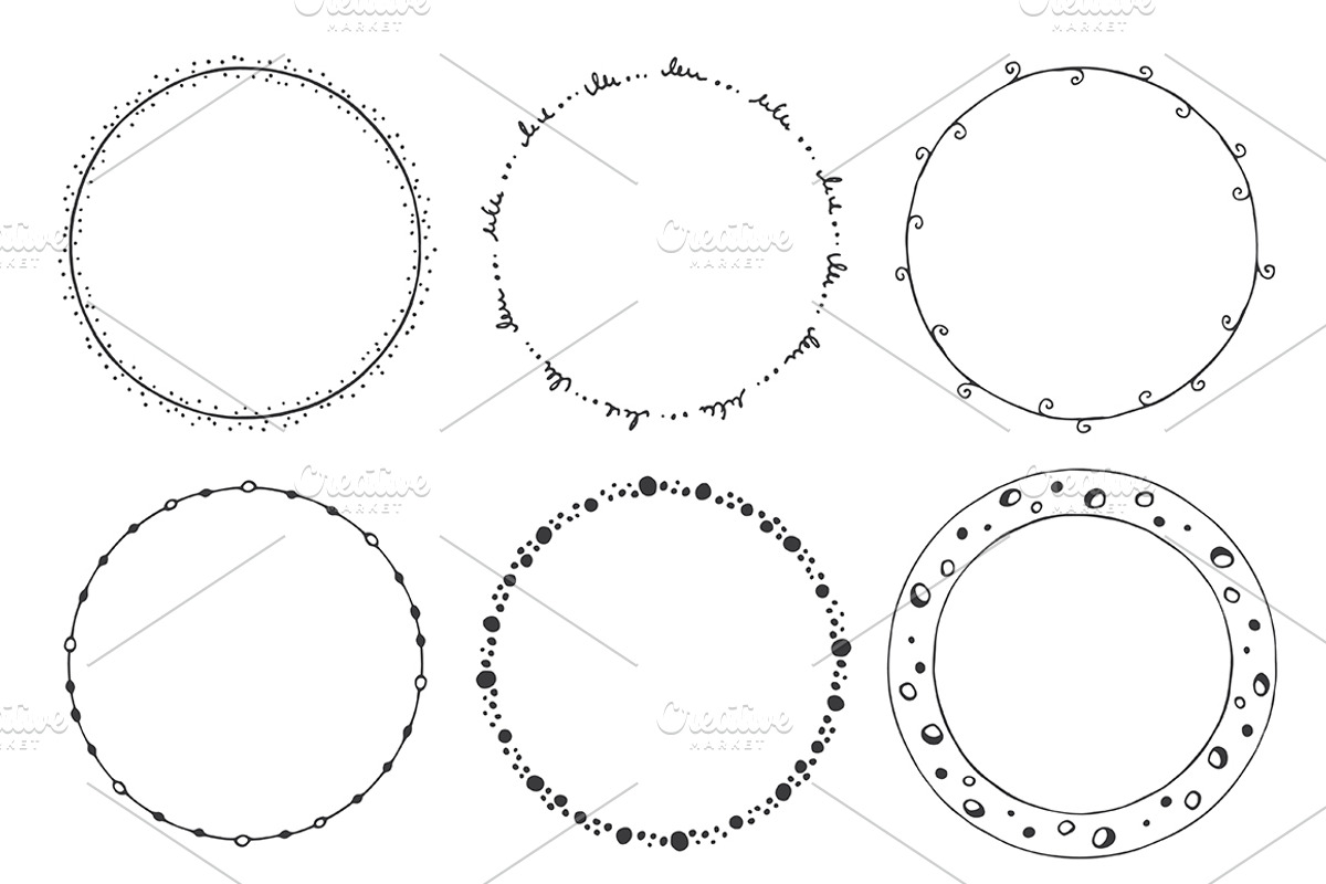 90 Decorative Round Frames, a Decorative Illustration by DESIGN BY nube