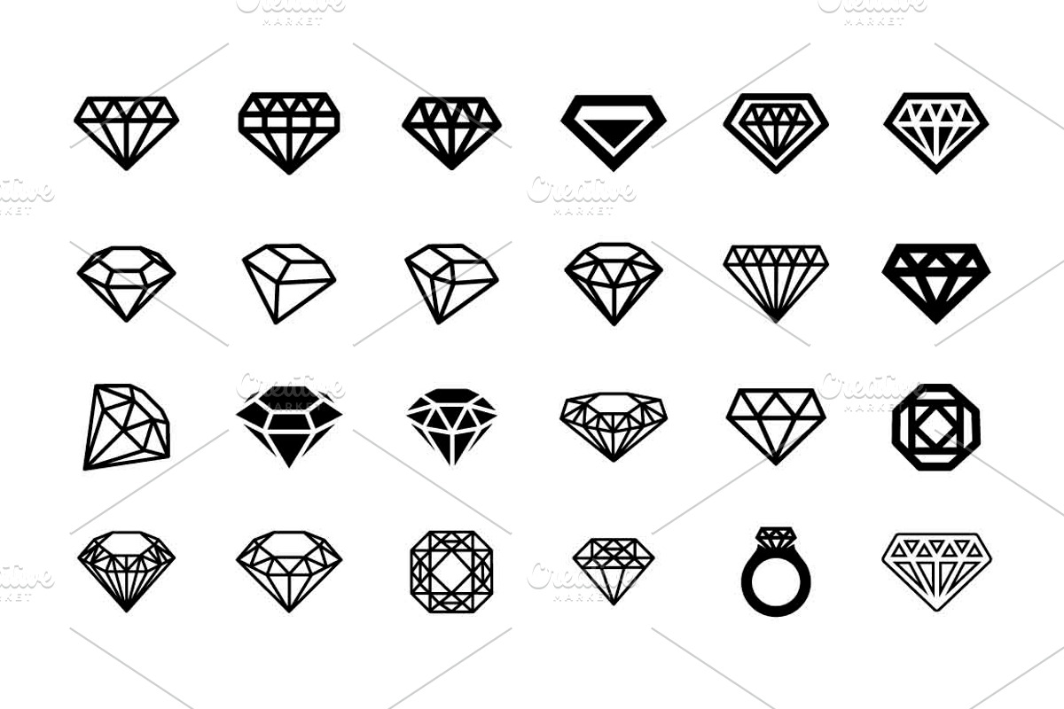 Diamonds icon set, an Outline Icon by Artha Design Studio