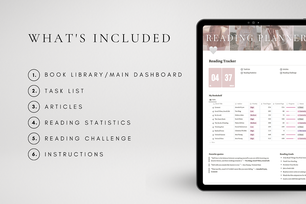 Digital Reading & Book Tracker, a Templates & Theme by BRANDcontent ...