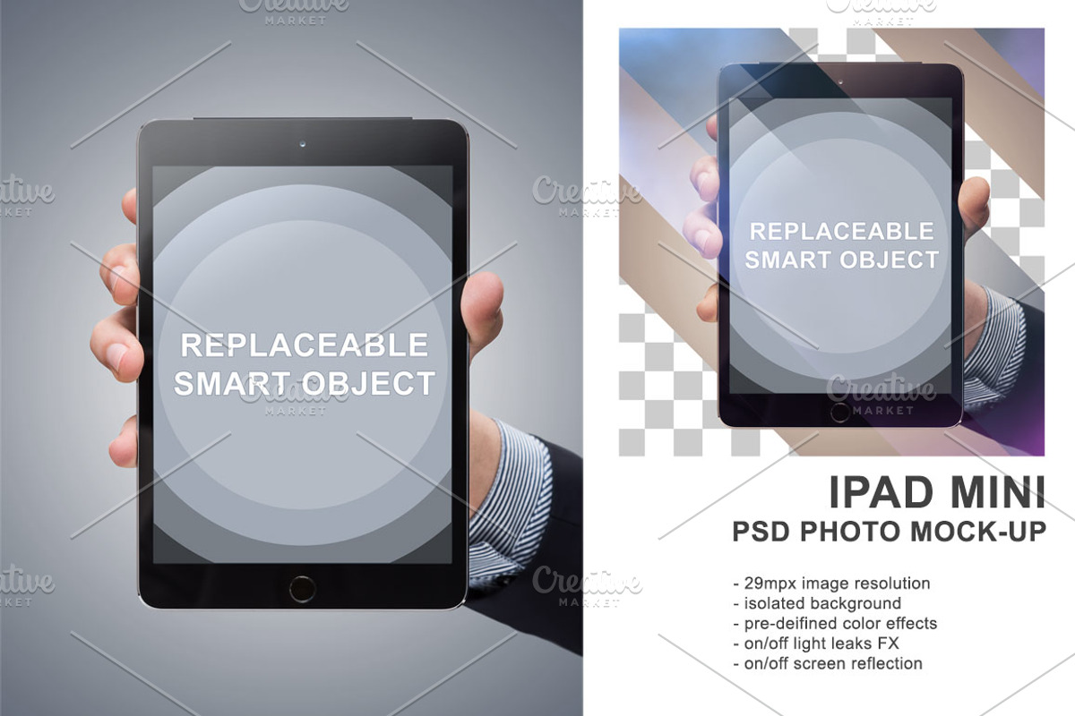 Ipad Mini in Hand PSD Mockup, an iPad Mockup by mockupgeek