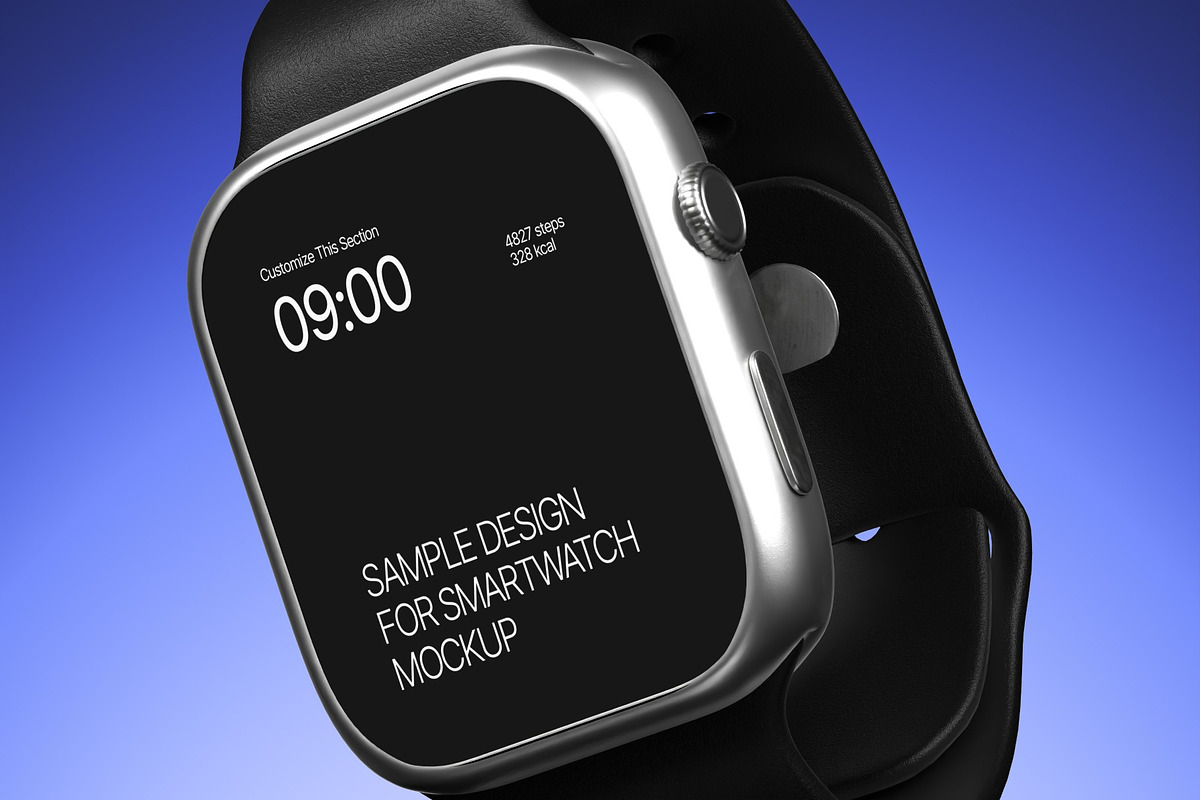 Square Smart Watch Mockup, a Wearable Device Mockup by graphicook