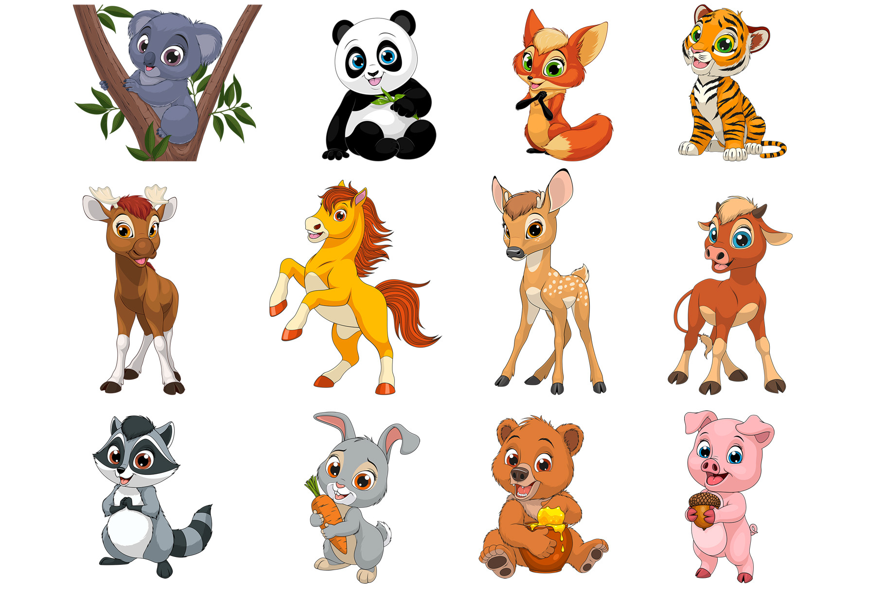 Funny animals set, an Animal Illustration by Mark2000