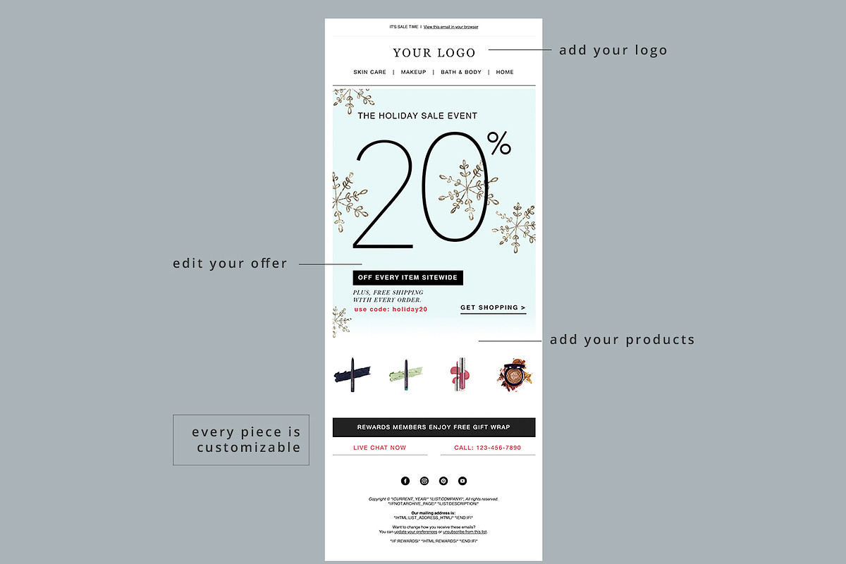 Holiday Sale Email Template, an Email Template by Edit & Go Templates ...