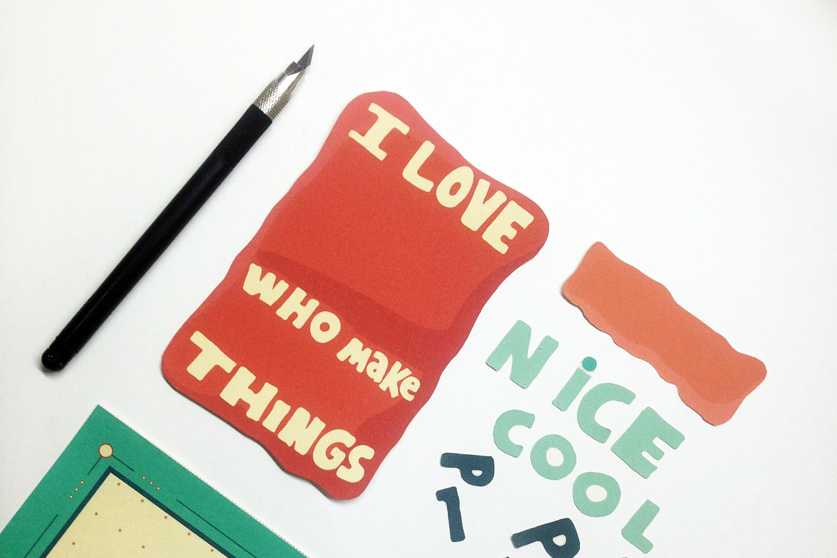 Typography Papercut Template, a Decorative Illustration by ...