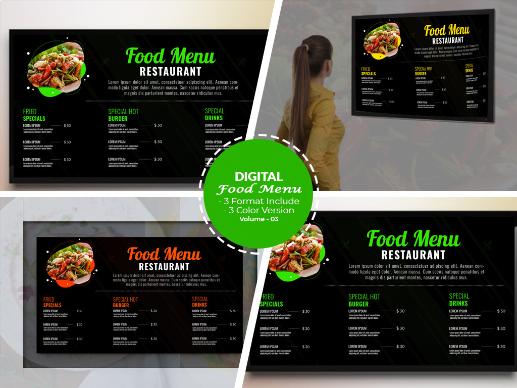 Digital Menu Board Design, a Stationery Template by MRI STUDIO ...