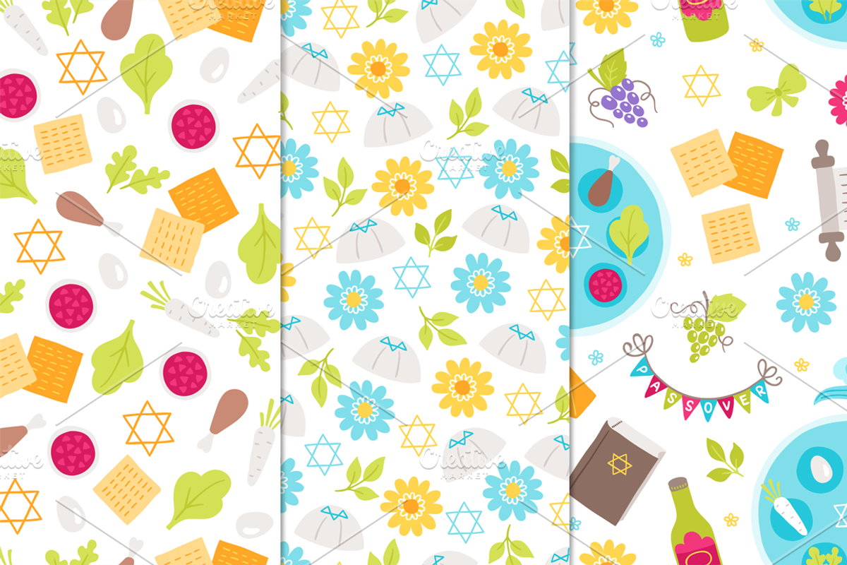 12 Passover Seamless Patterns, a Pattern Graphic by miumiu