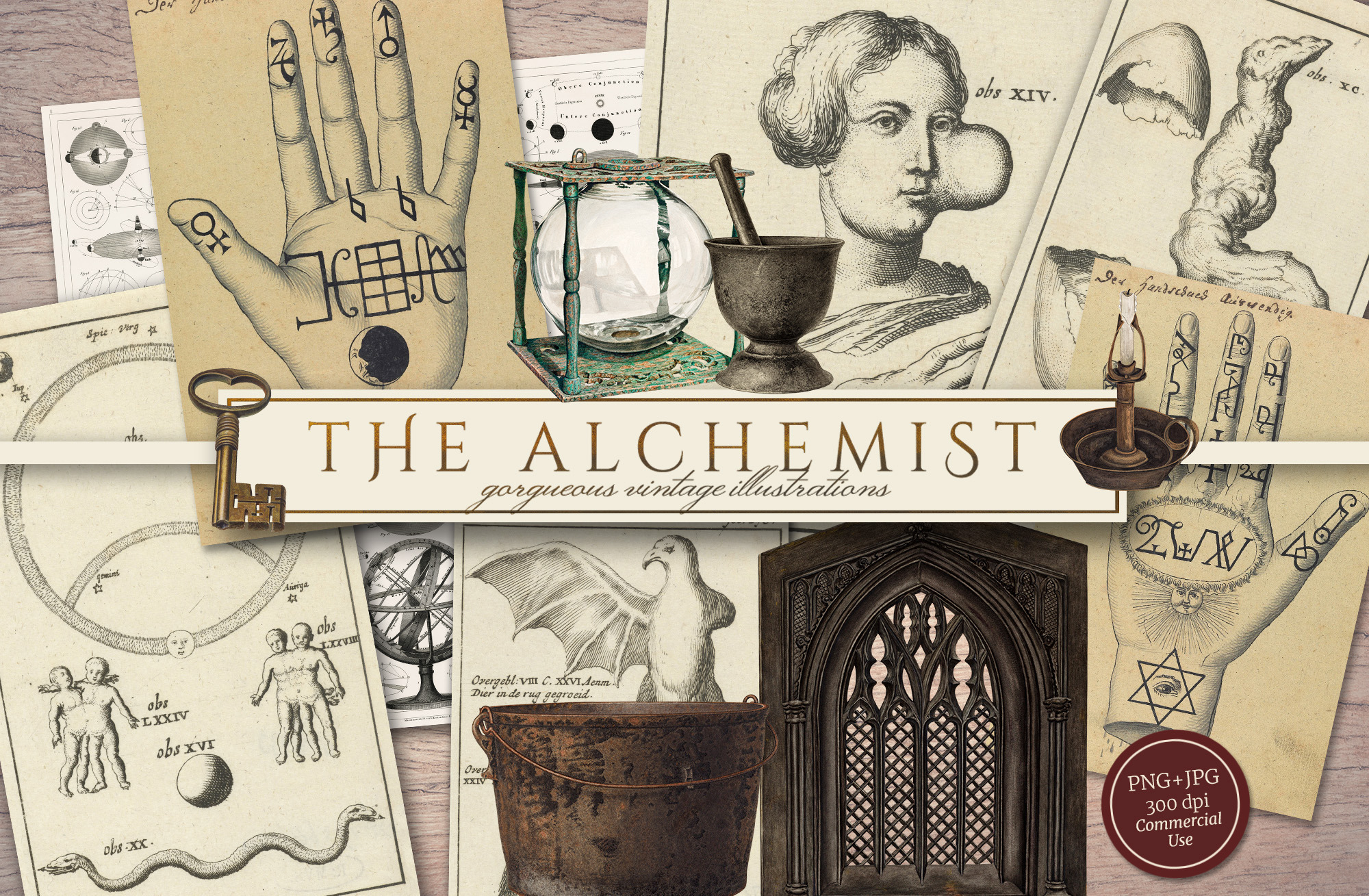 Alchemy, Alchemist Pages & Clipart, an Illustration by Secret Helper