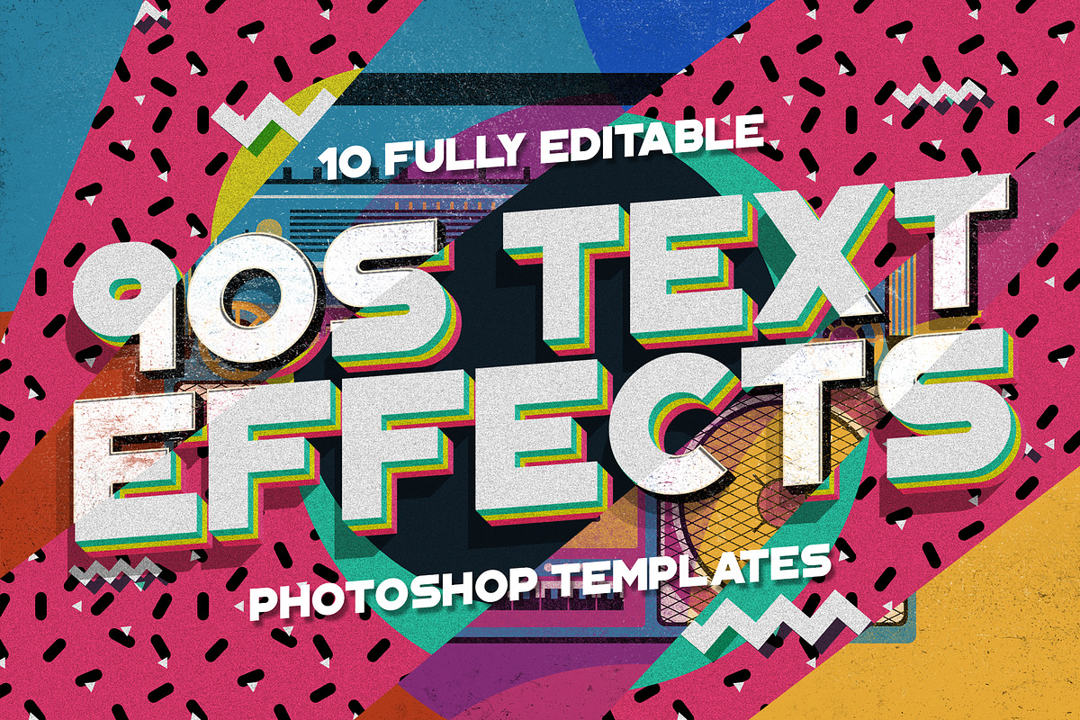 90s Text Effects, a Layer Style Add-On by Graphicdome