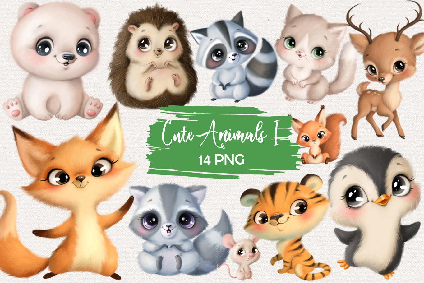 Cute Animals Clipart, an Animal Illustration by BonbonnyDesigns