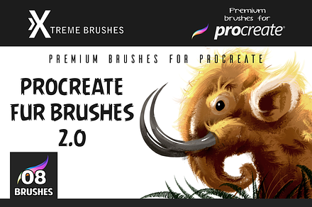 Procreate Hair Brushes 2.0, a Brush Add-On by Extreme Brushes