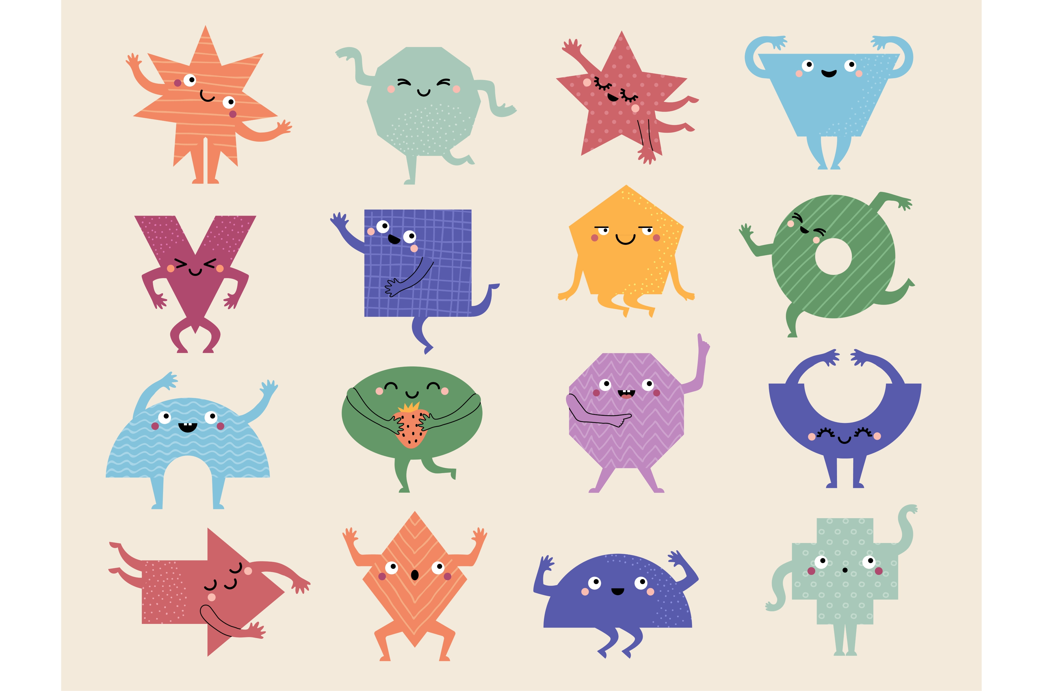 Geometrical characters. Triangles, a Graphic by Onyx
