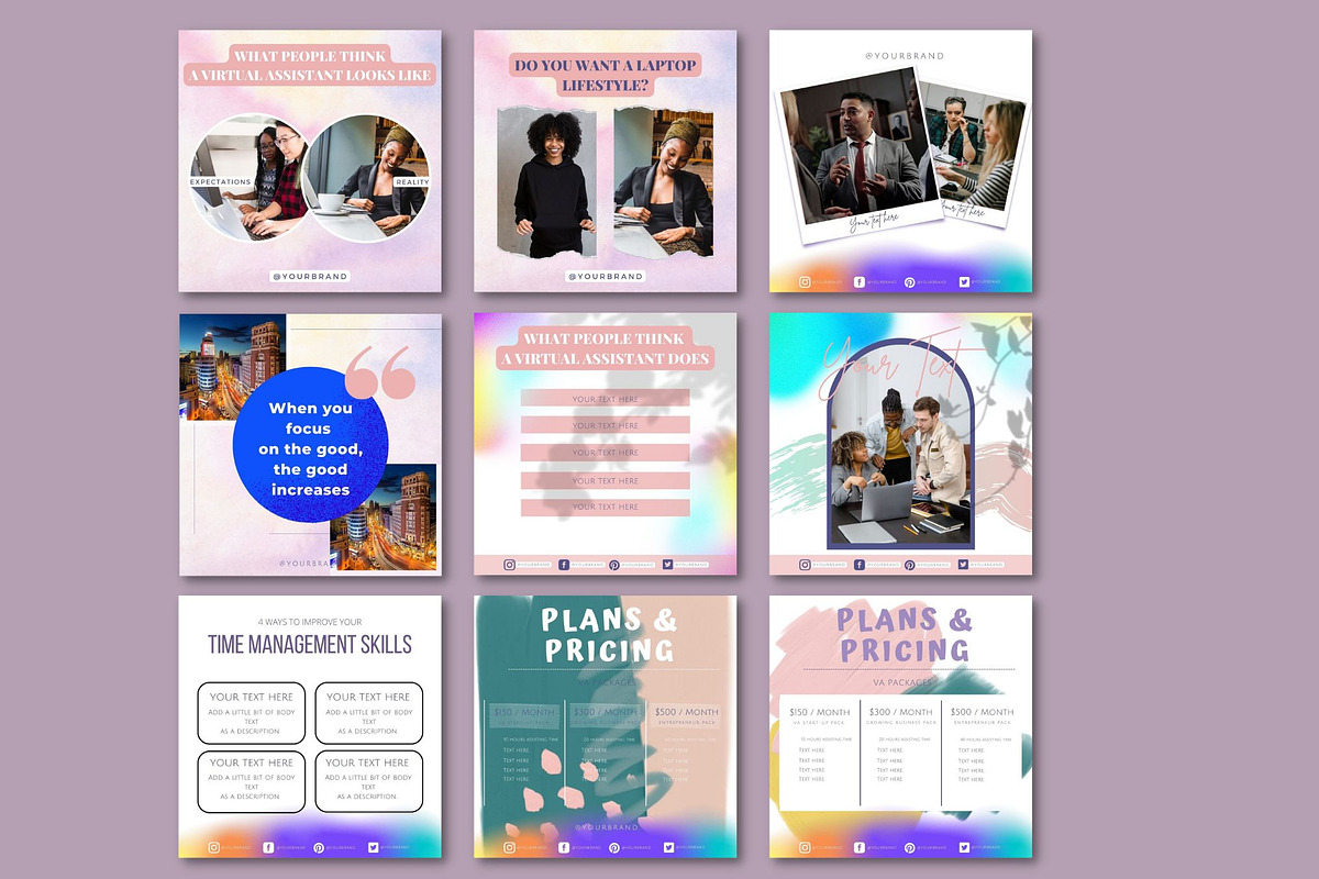 Virtual Assistant Instagram Template, a Social Media Template by ...