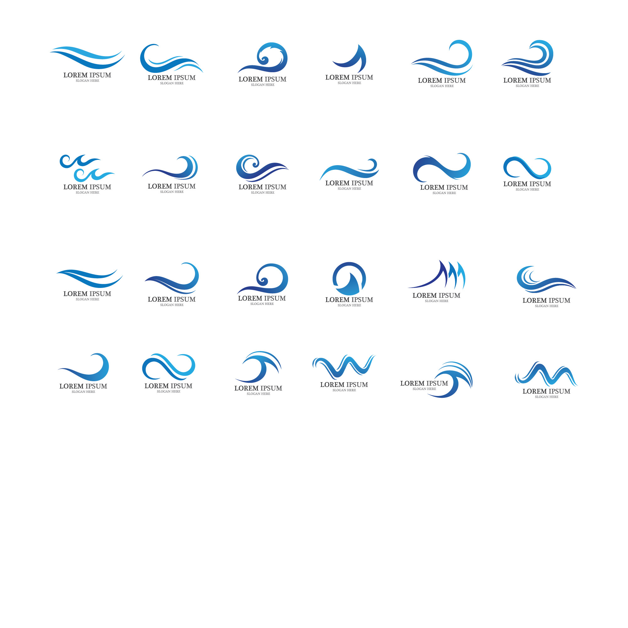 Water blue wave logo design template, a Branding & Logo Template by ...