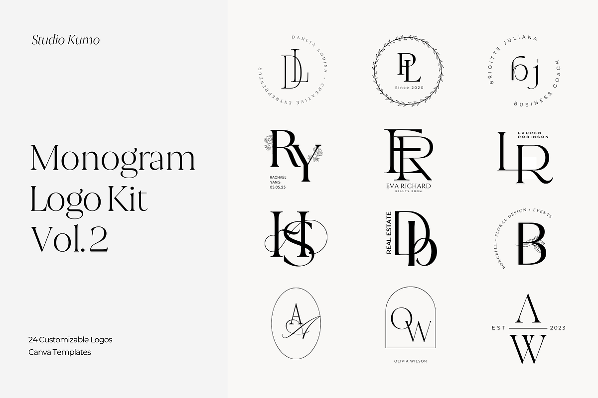 Monogram Logo Kit Templates Vol.2, a Branding & Logo Template by Studio ...