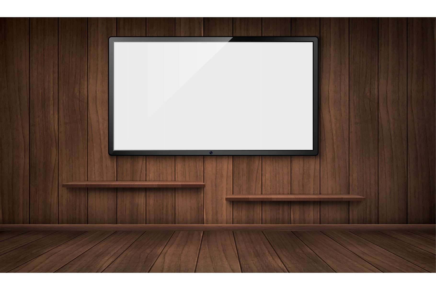 Empty wooden room with tv screen and, an Illustration by BCP.group