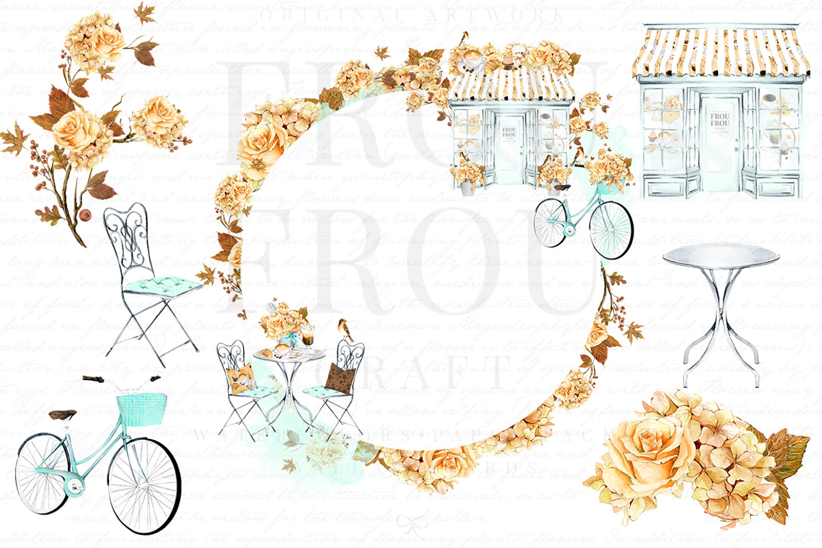 Watercolor Coffee Paris Cafe Clipart, a Decorative Illustration by Frou ...
