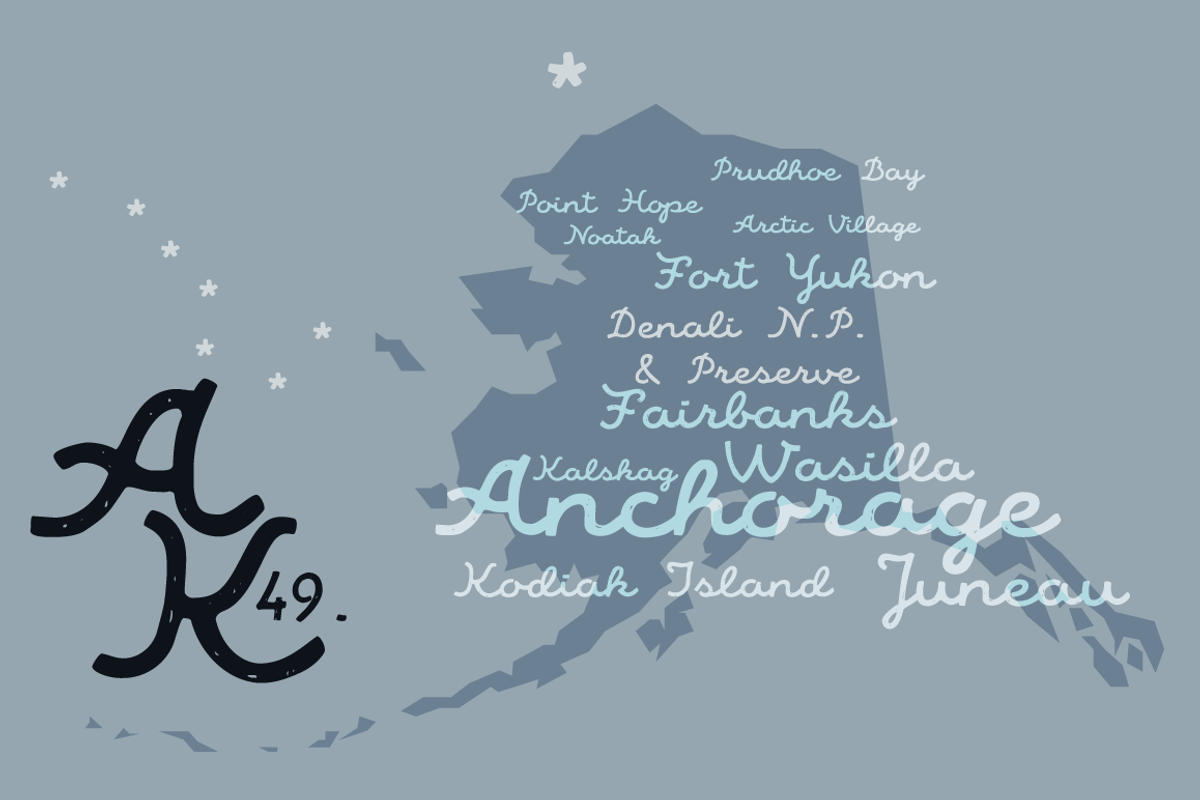 Alaska Script, a Script Font by Roland Huse Design