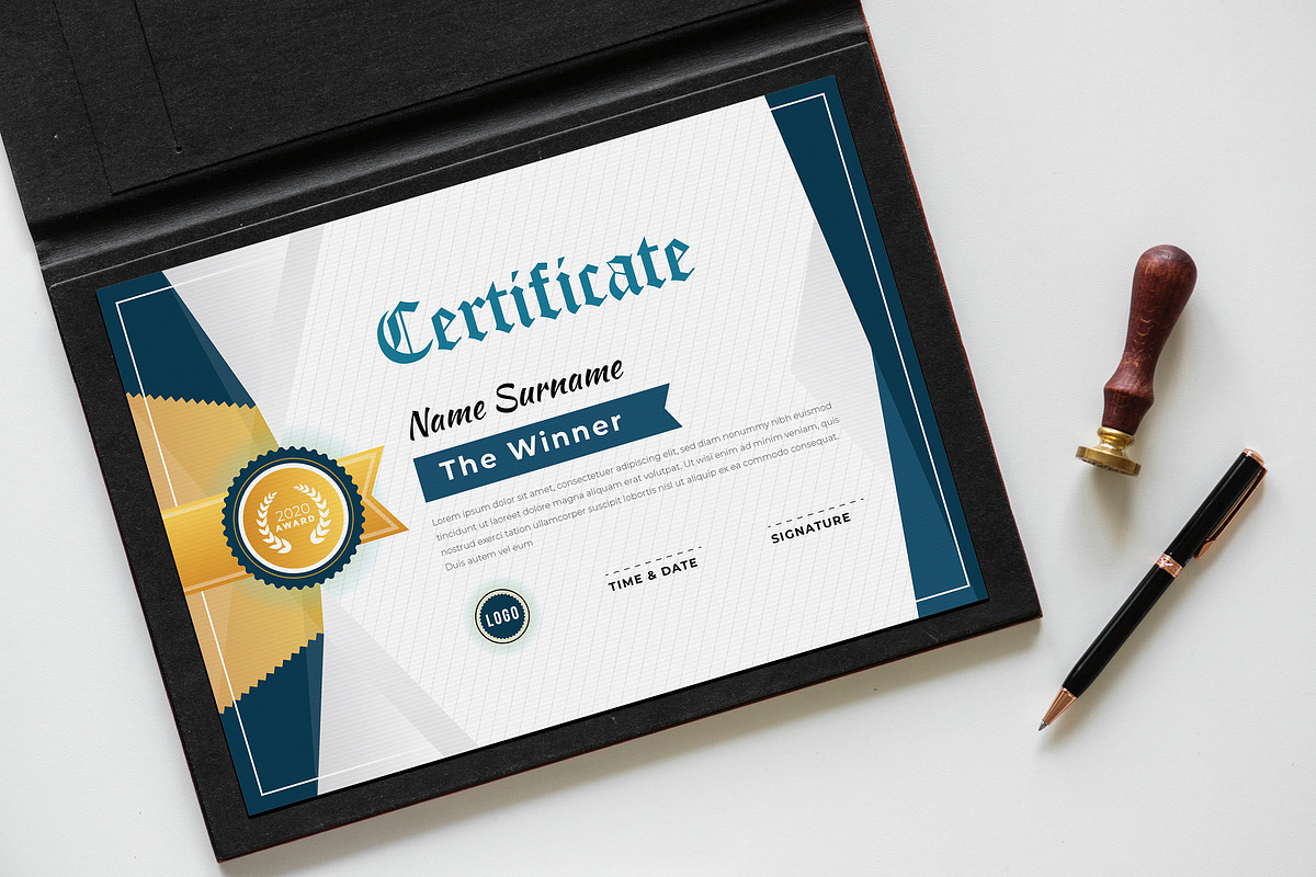 Creative Certificate Design Template, a Stationery Template by ZAAS
