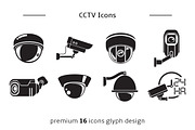 CCTV security camera icons set, an Icon by Designfour