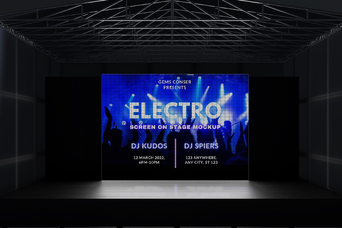 Stage Led Screen Mockup, an Advertising Mockup by Momogi
