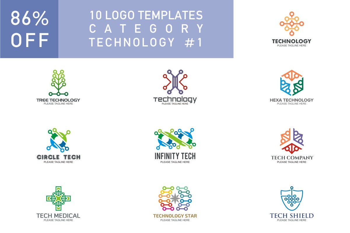 10 Logo Set - Technology | Branding & Logo Templates ~ Creative Market