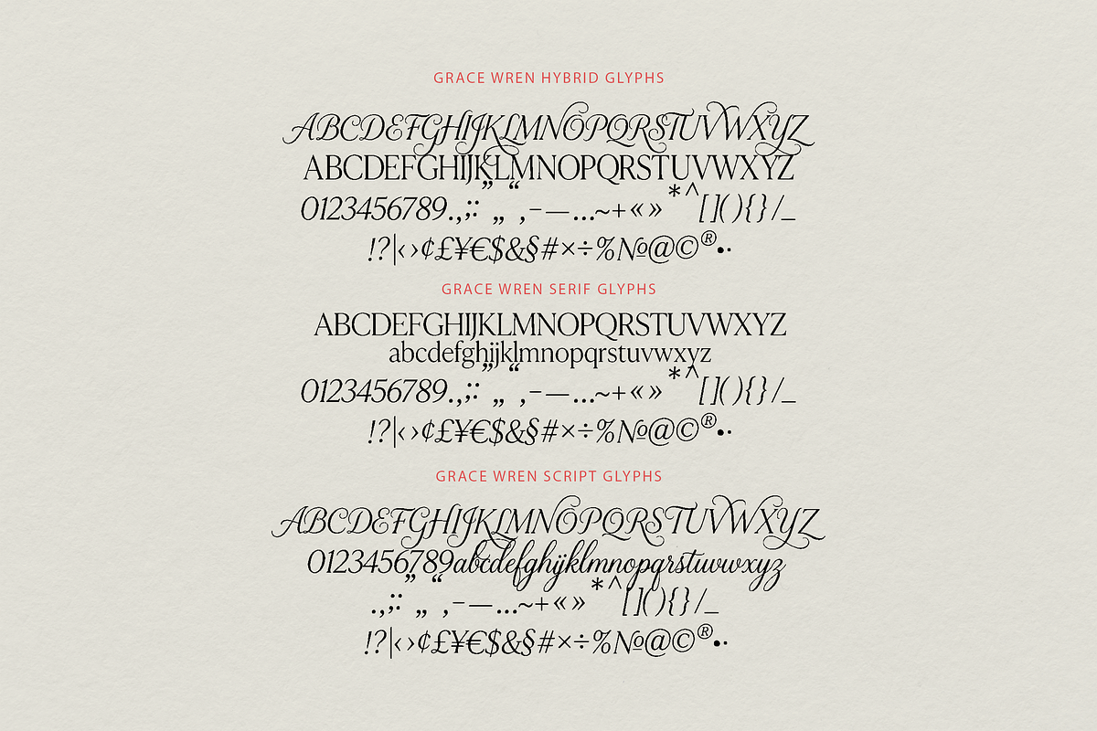 Grace Wren Font Collection, a Serif Font by elvinova