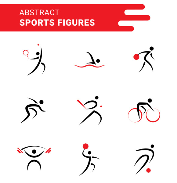 Abstract Sports Shapes, an Outline Icon by Snipergraphics