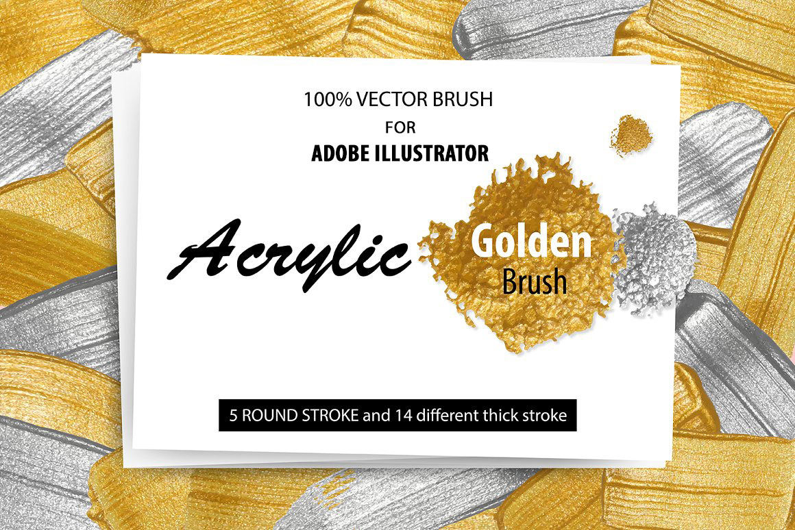 Golden metallic brush 100% vector | Brushes ~ Creative Market