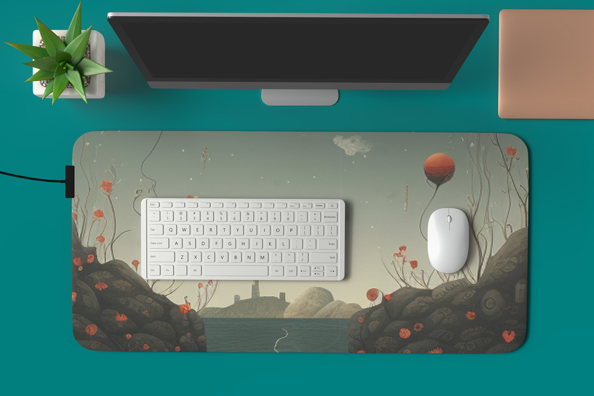 Mouse pad with built-in light mockup, an Advertising Mockup by Rami's ...