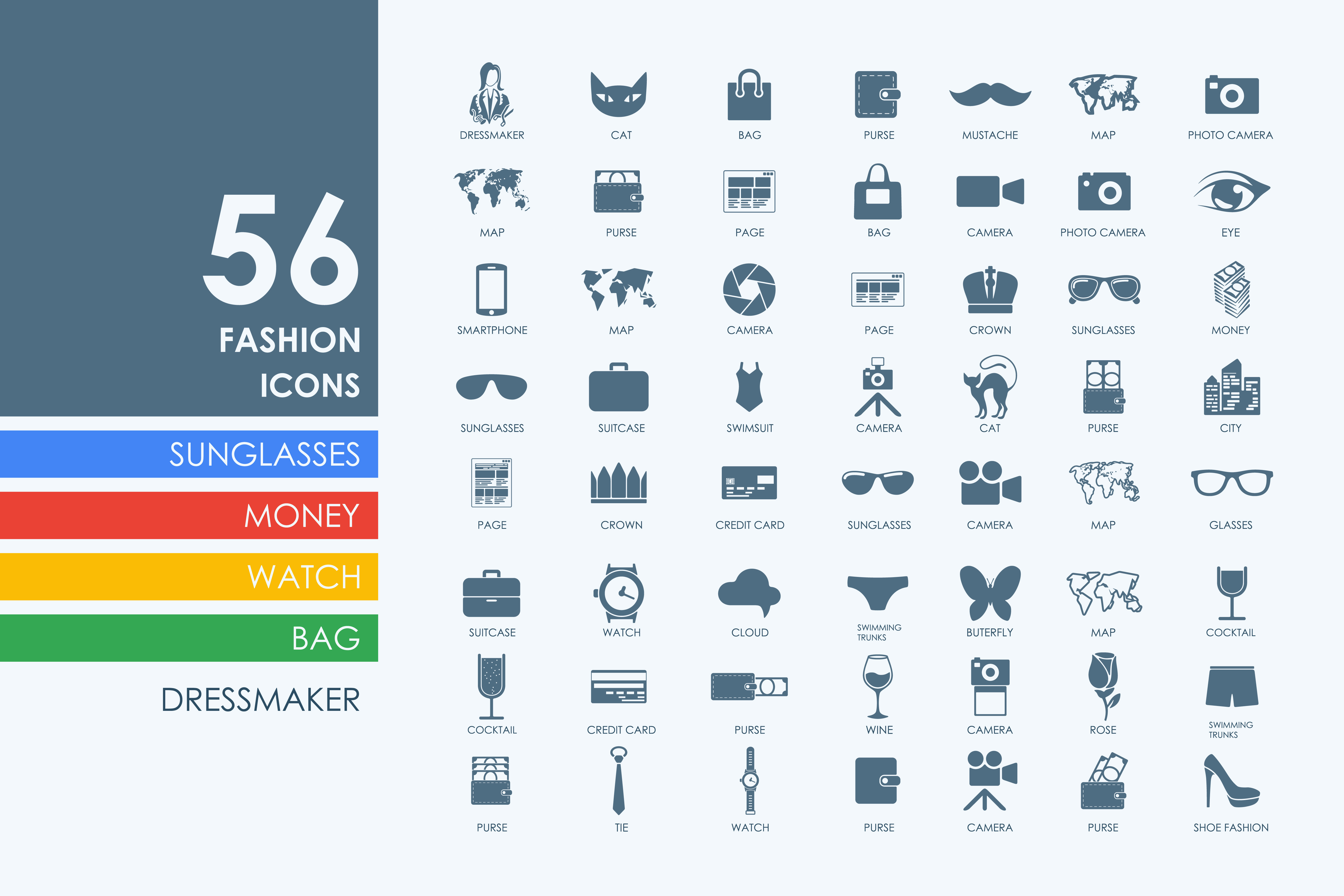 56 fashion icons | Icons ~ Creative Market