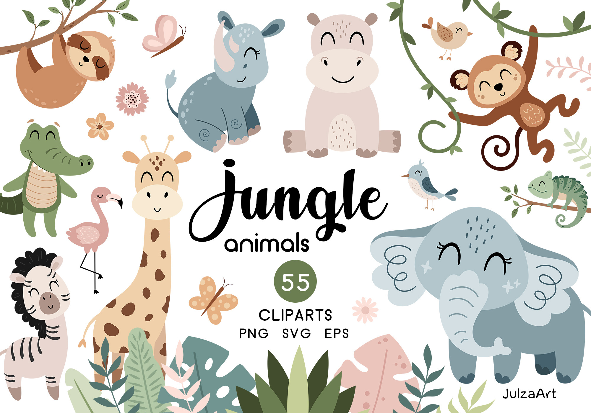 Jungle animals clipart