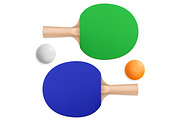 Ping pong rackets and ball, table, an Object Graphic by art PVP - market