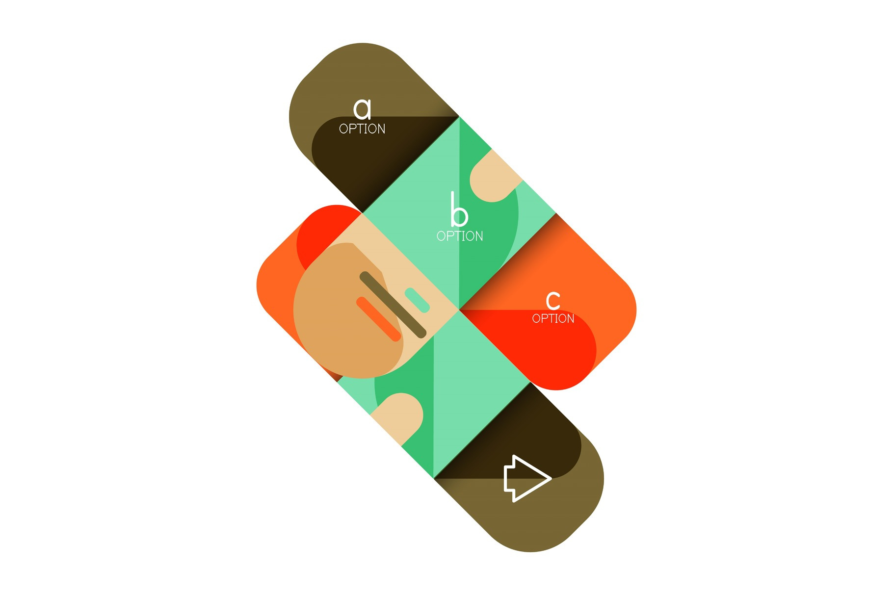 Infographics option and step by step in rounded squares, element of ...