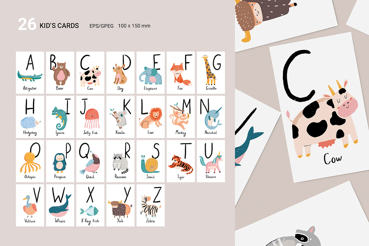 Animal alphabet, an Animal Illustration by Naticuteart