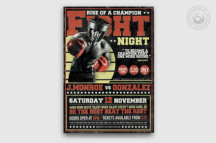 Fight Night Flyer Template V1, a Flyer Template by ThatsDesign Store