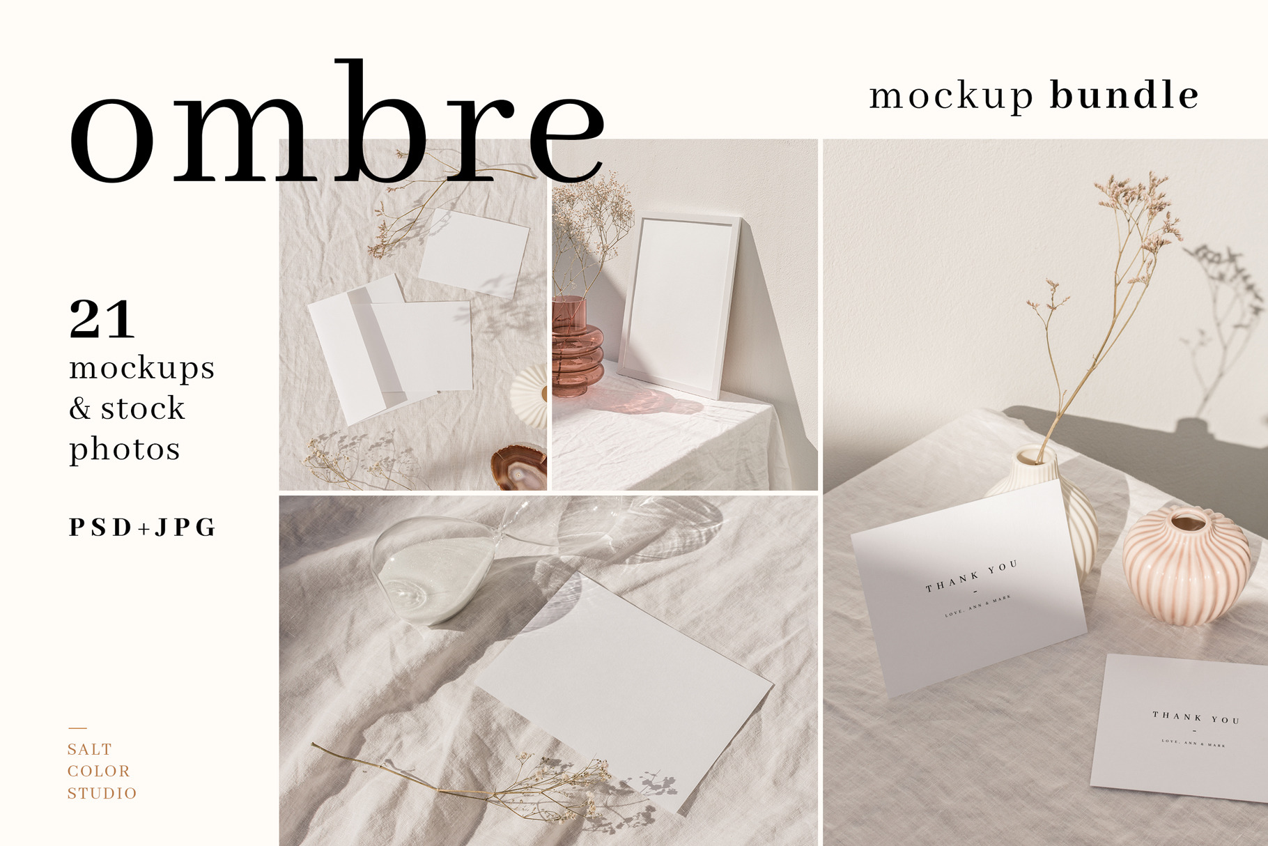 Ombre - Frame and Stationery Mockups, a Household Mockup by Salt Color ...