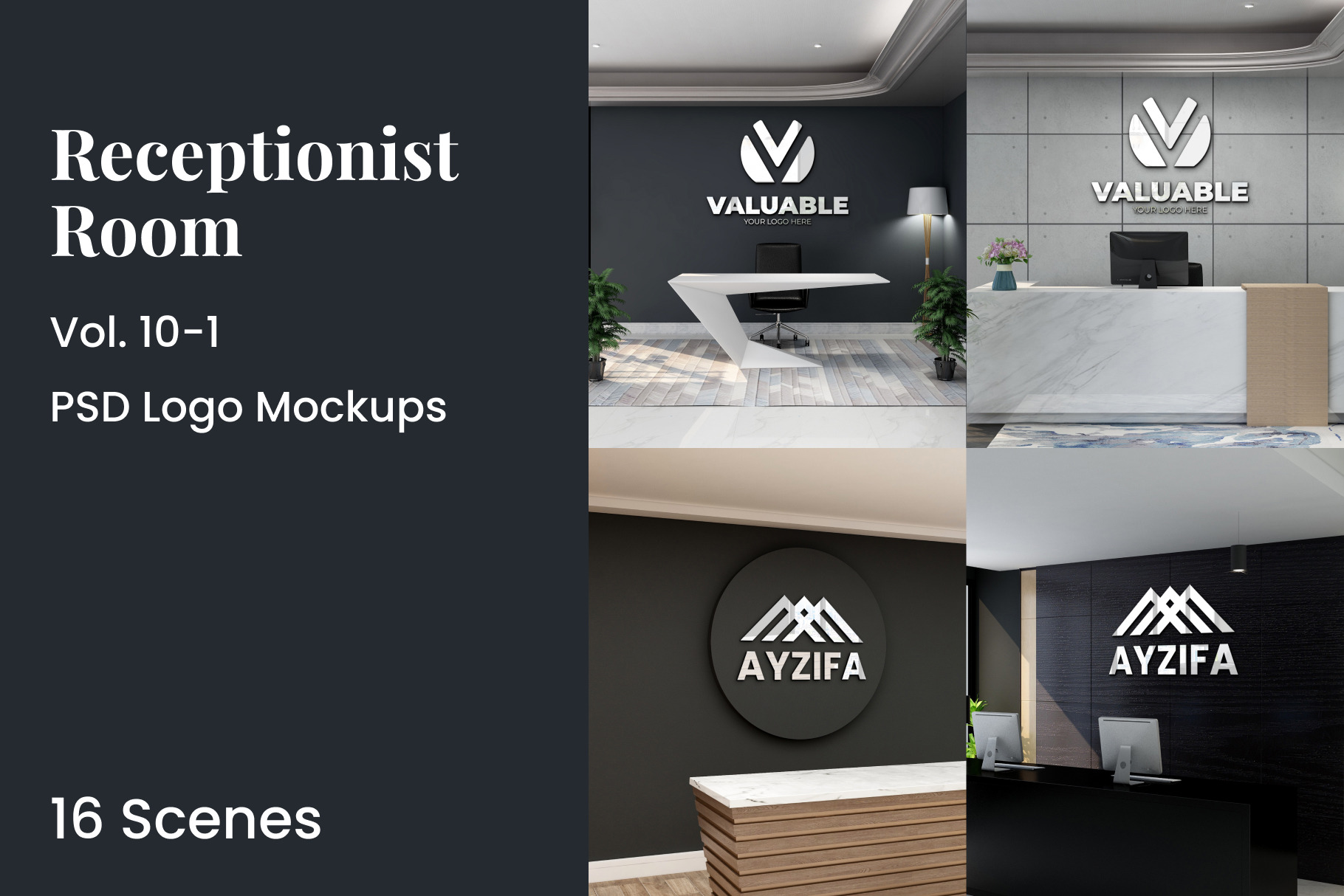 Office Receptionist Wall Mockup | Creative Market