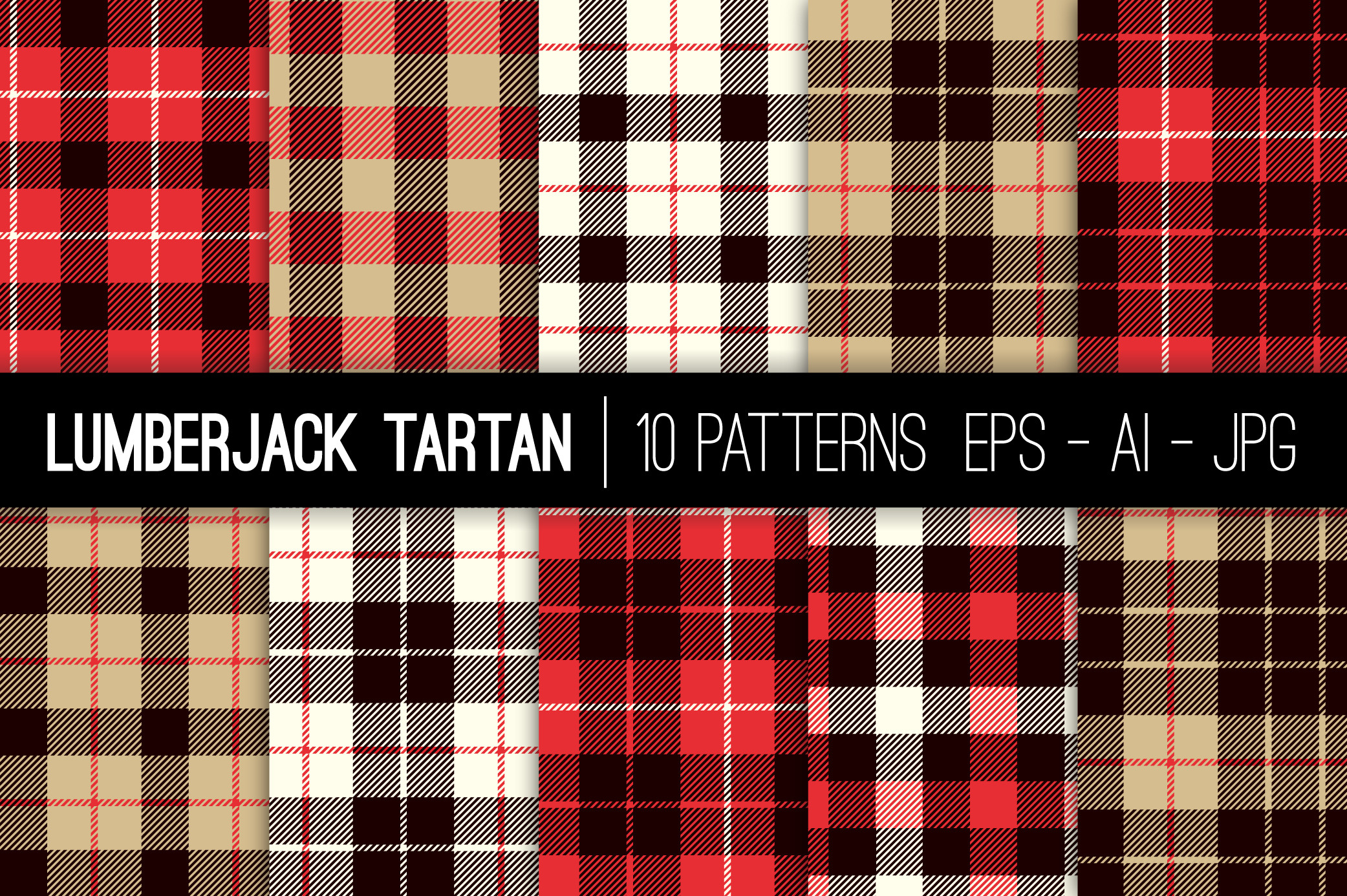 Vector Lumberjack Tartan Patterns, a Pattern Graphic by SubwayParty