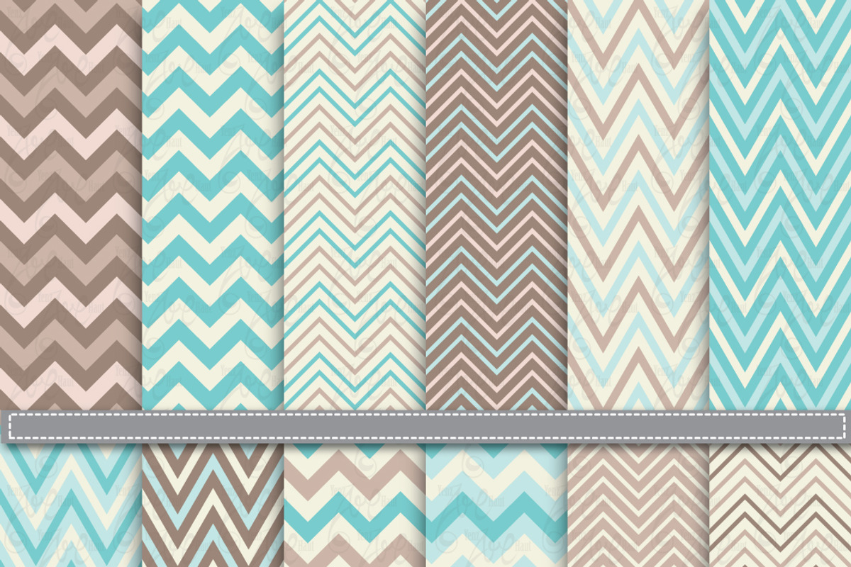 Retro Chevron Digital Paper, an Illustration by YenzArtHaut