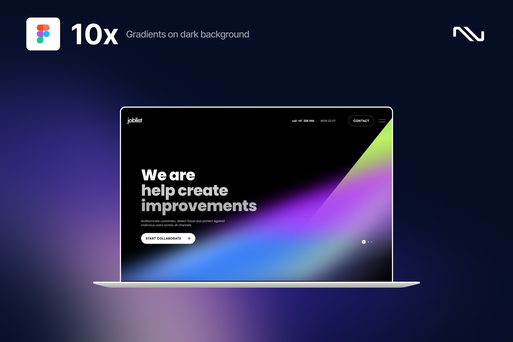 Gradio - Gradient Figma UI Header | Creative Market