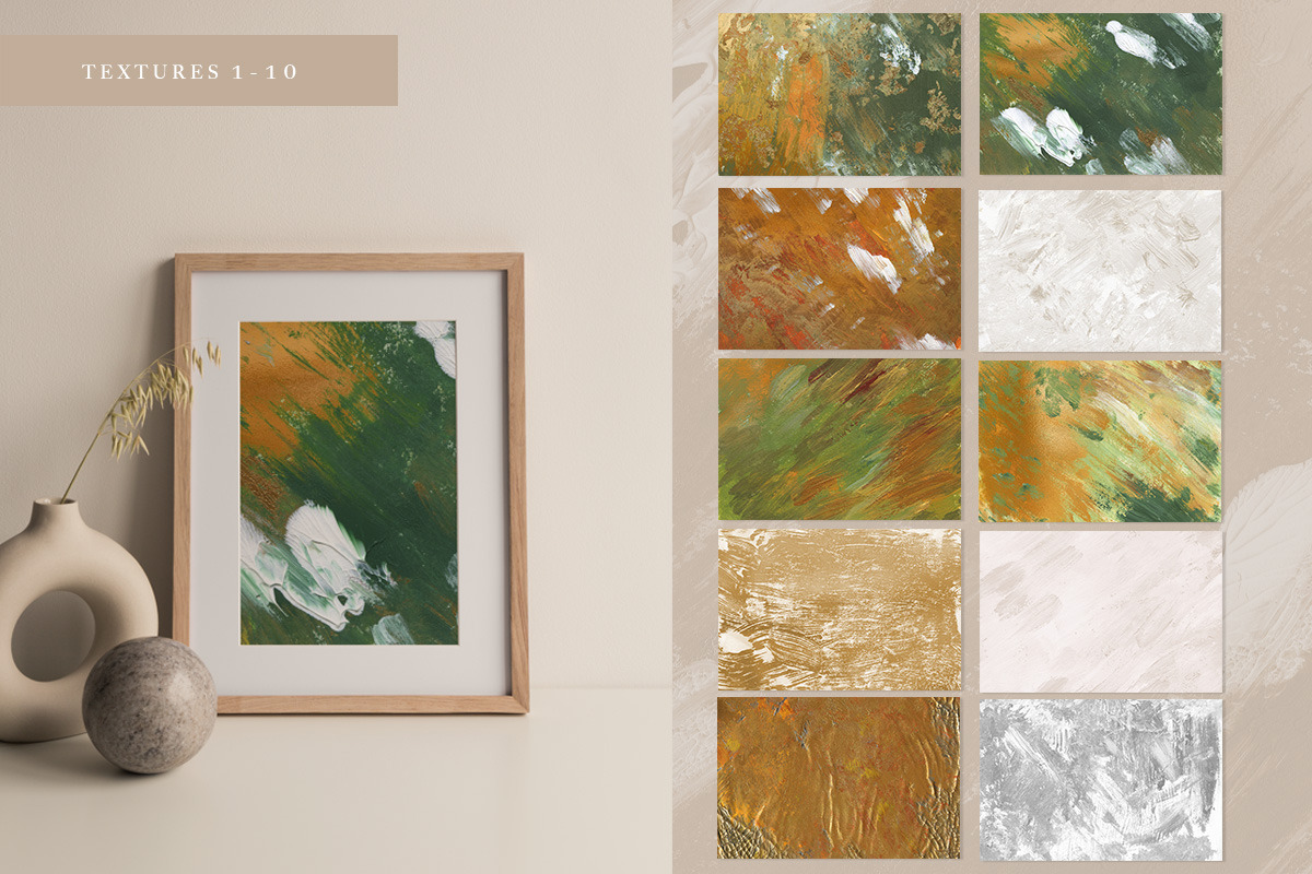 20 Golden Spring Acrylic Textures, a Texture Graphic by NassyArt