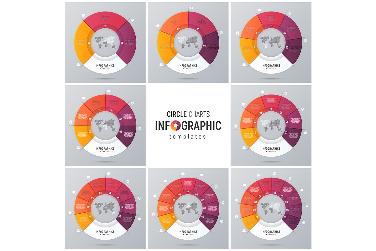 Vector circle chart infographic temp, a Finance Illustration by rikkyal