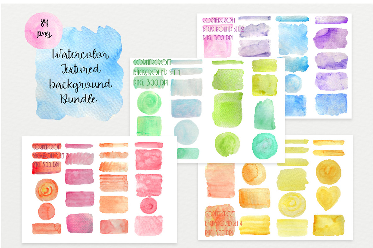 Watercolor Texture Bundle, a Texture Graphic by Corner Croft
