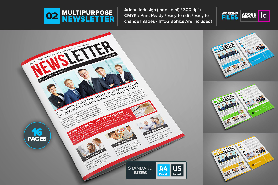 Multipurpose Newsletter Template 02, a Brochure Template by Layout Design