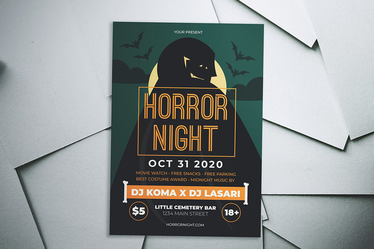 Halloween Horror Night Flyer, a Flyer Template by Gumico Studio.